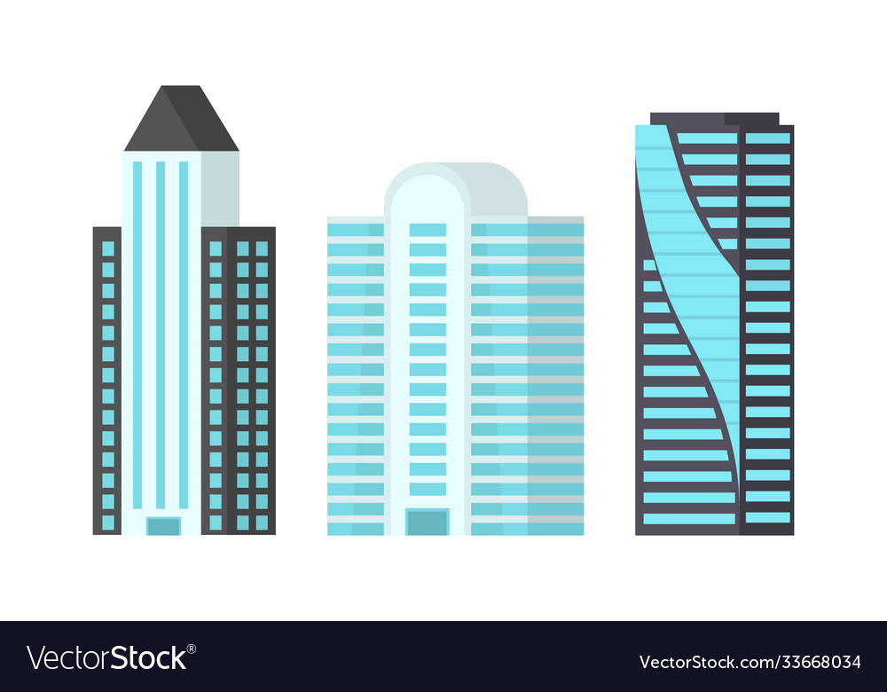 Modern city skyscrapers Royalty Free Vector Image