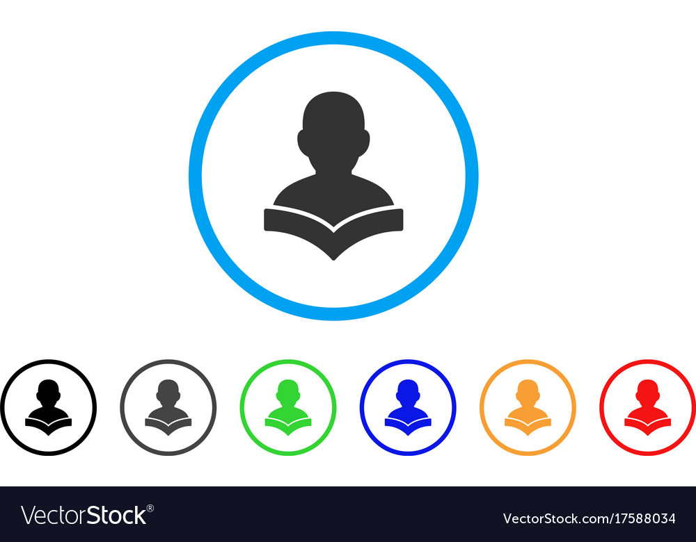 Reader student rounded icon Royalty Free Vector Image