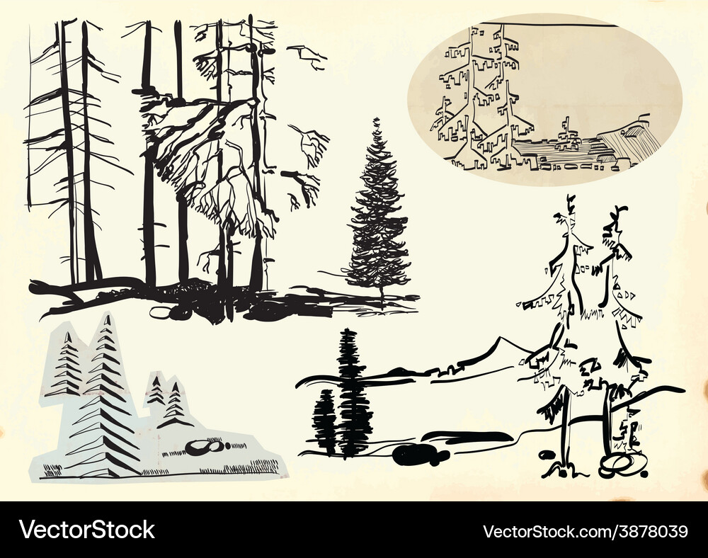 Architecture before Digital Revolution - retro of Vector Image