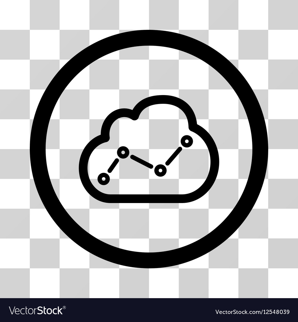 Cloud analytics flat rounded icon Royalty Free Vector Image