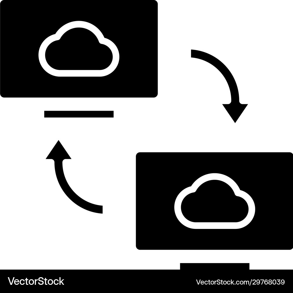 Cloud data black icon concept Royalty Free Vector Image