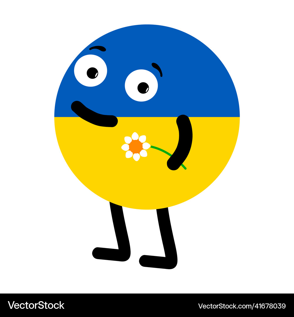 Goodwill character country with chamomile flower Vector Image