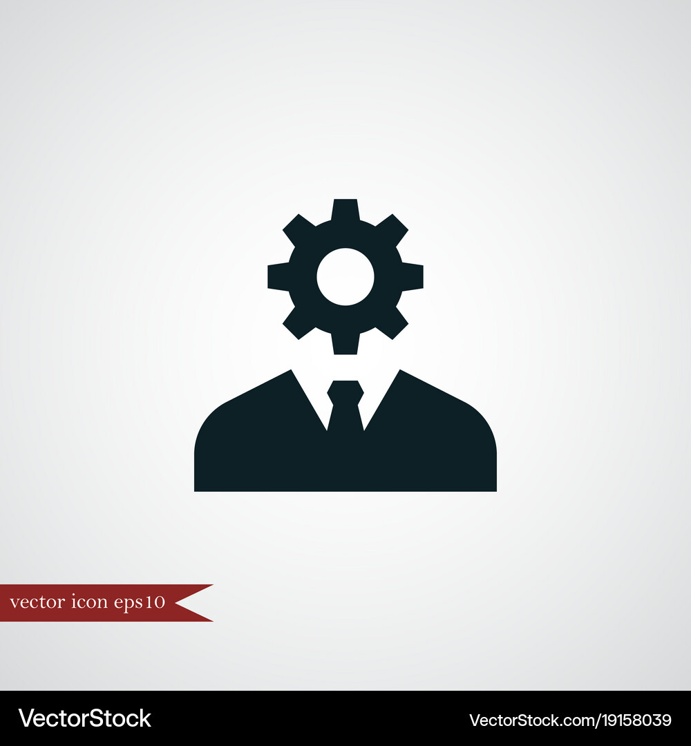 Human with gear icon simple Royalty Free Vector Image