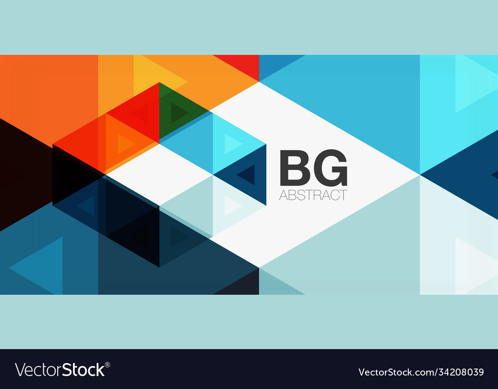 Mosaic Triangle Pattern Abstract Background Vector Image