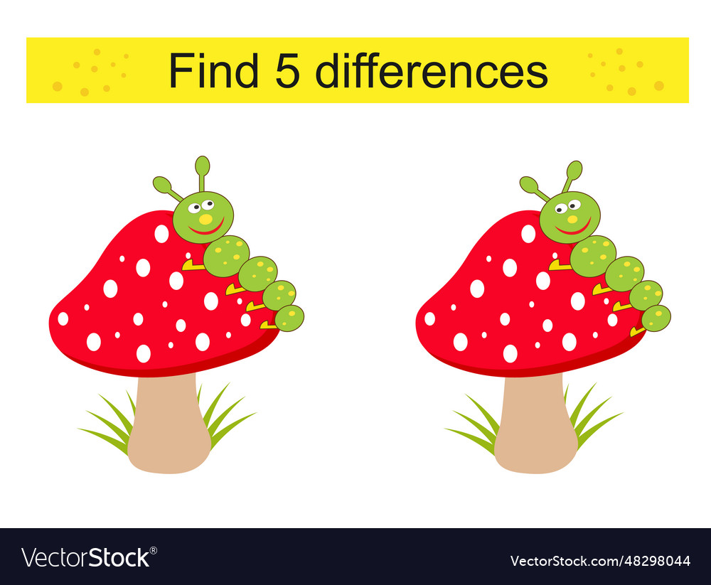 Find 5 differences logic puzzle game for kids Vector Image Find 5 differences logic puzzle game for kids Vector Image