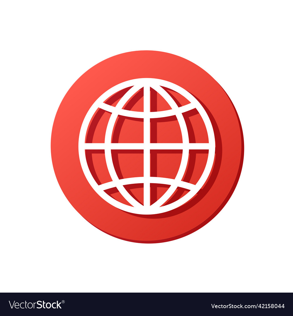 Red Website Icon World Wide Web Icon. Red Ribbon With White Text