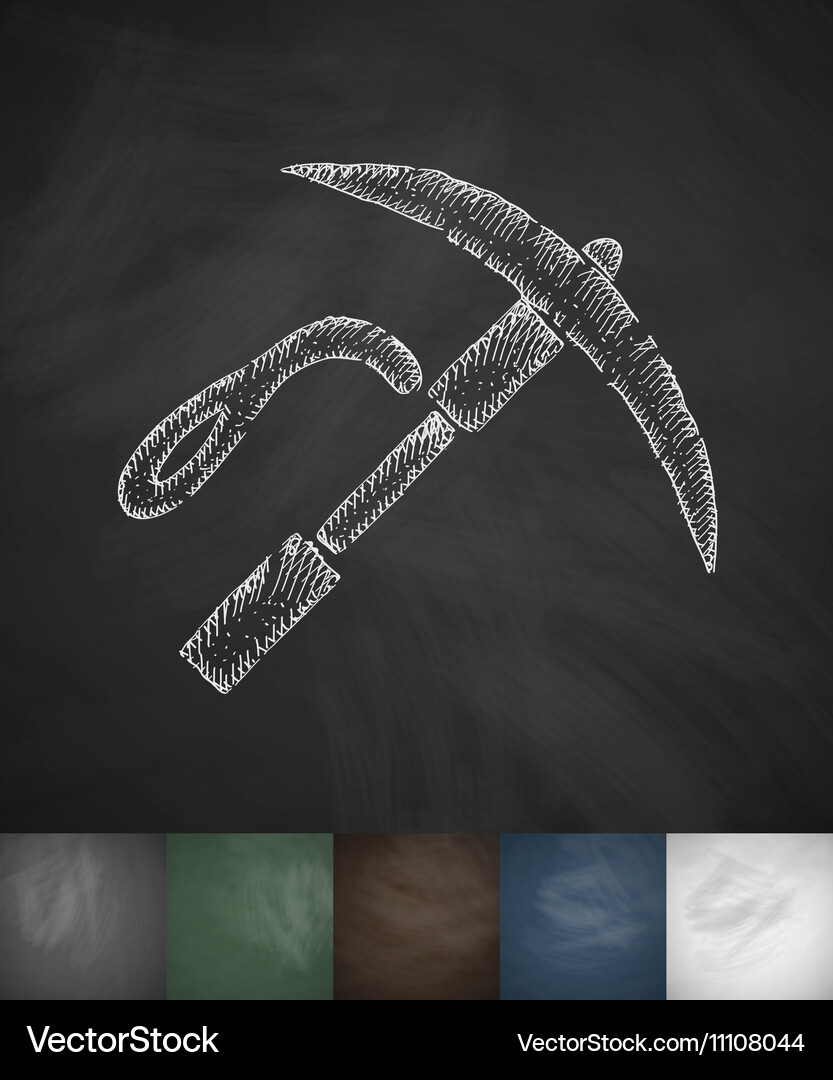 Ice ax icon hand drawn Royalty Free Vector Image