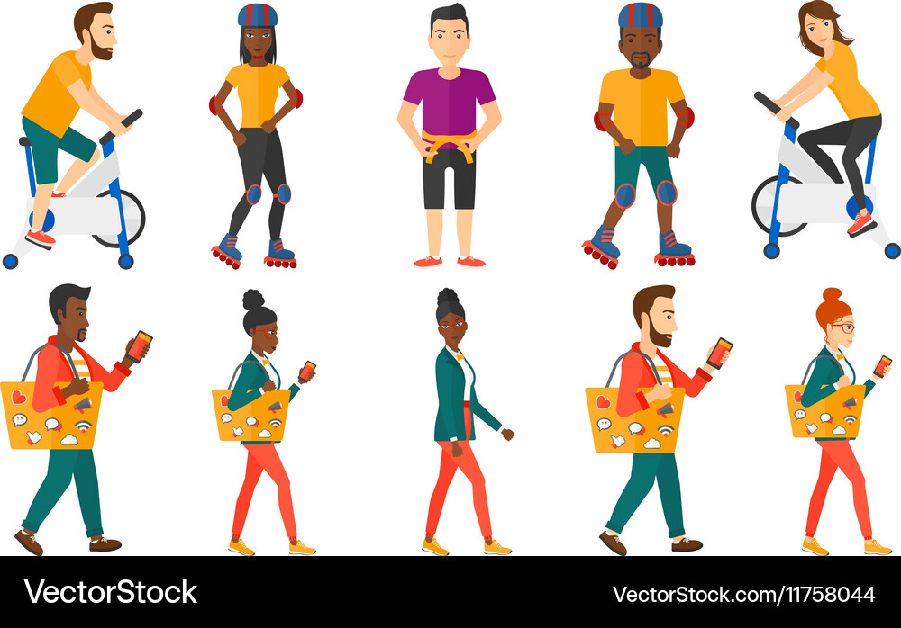 Set of sport characters Royalty Free Vector Image