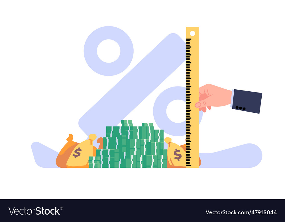 Valuing investments businessman uses ruler Vector Image Valuing investments businessman uses ruler Vector Image