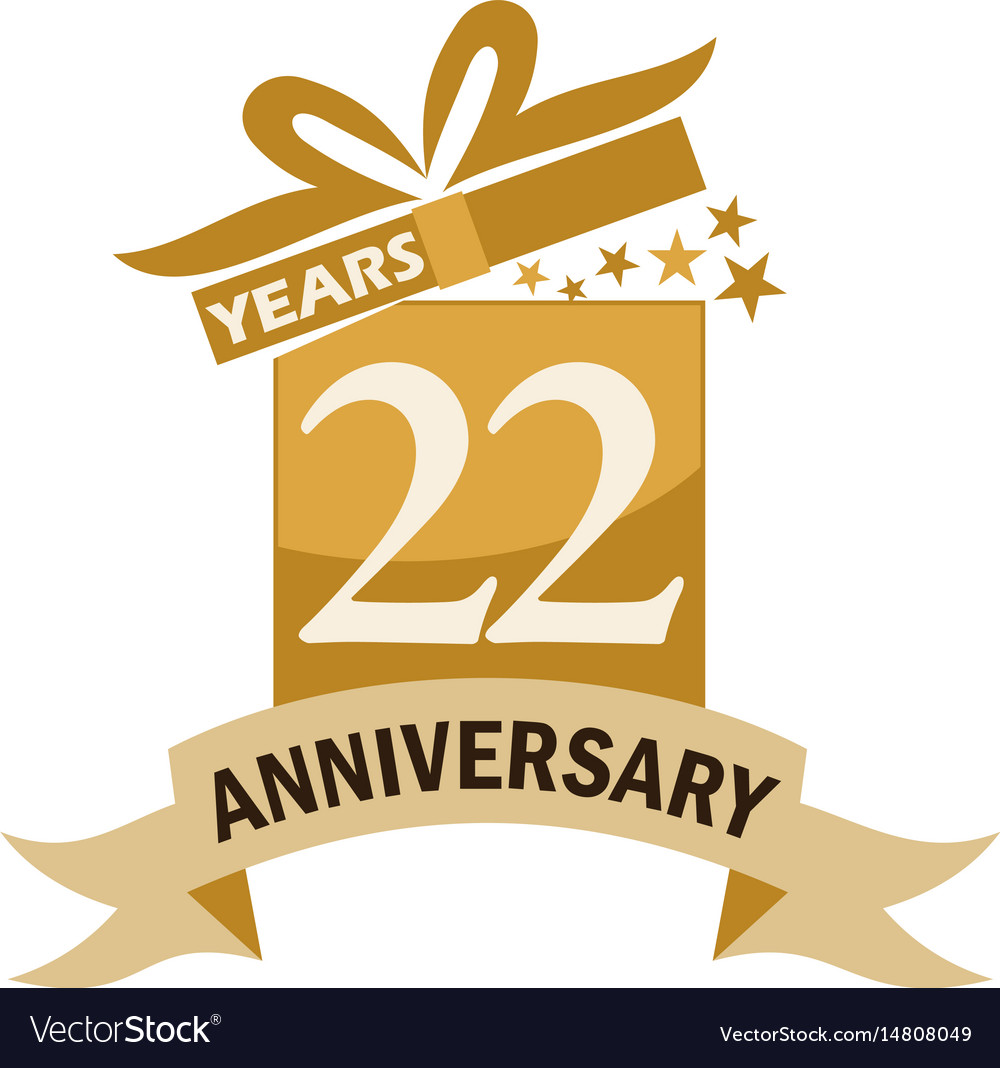 22 Years Gift Box Ribbon Anniversary Royalty Free Vector 22 Years Gift Box Ribbon Anniversary Royalty Free Vector