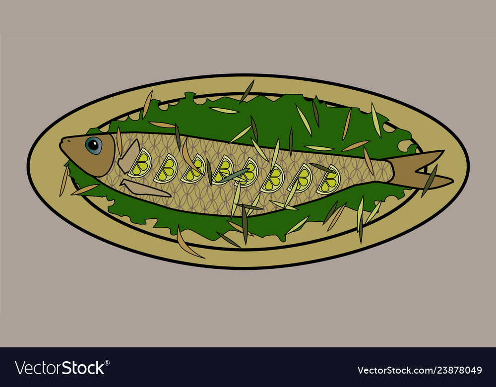 Fried fish Royalty Free Vector Image - VectorStock