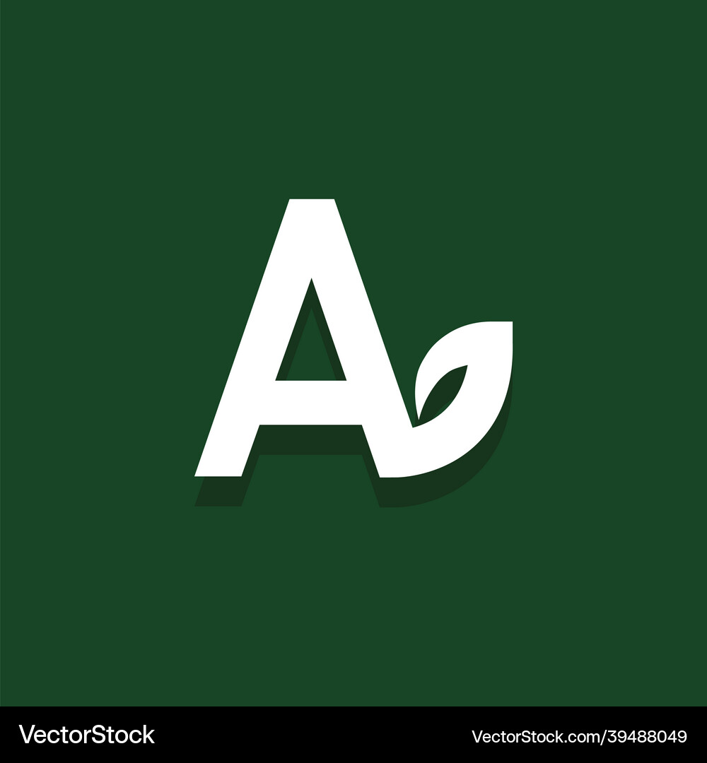 Leaf letter design Royalty Free Vector Image - VectorStock