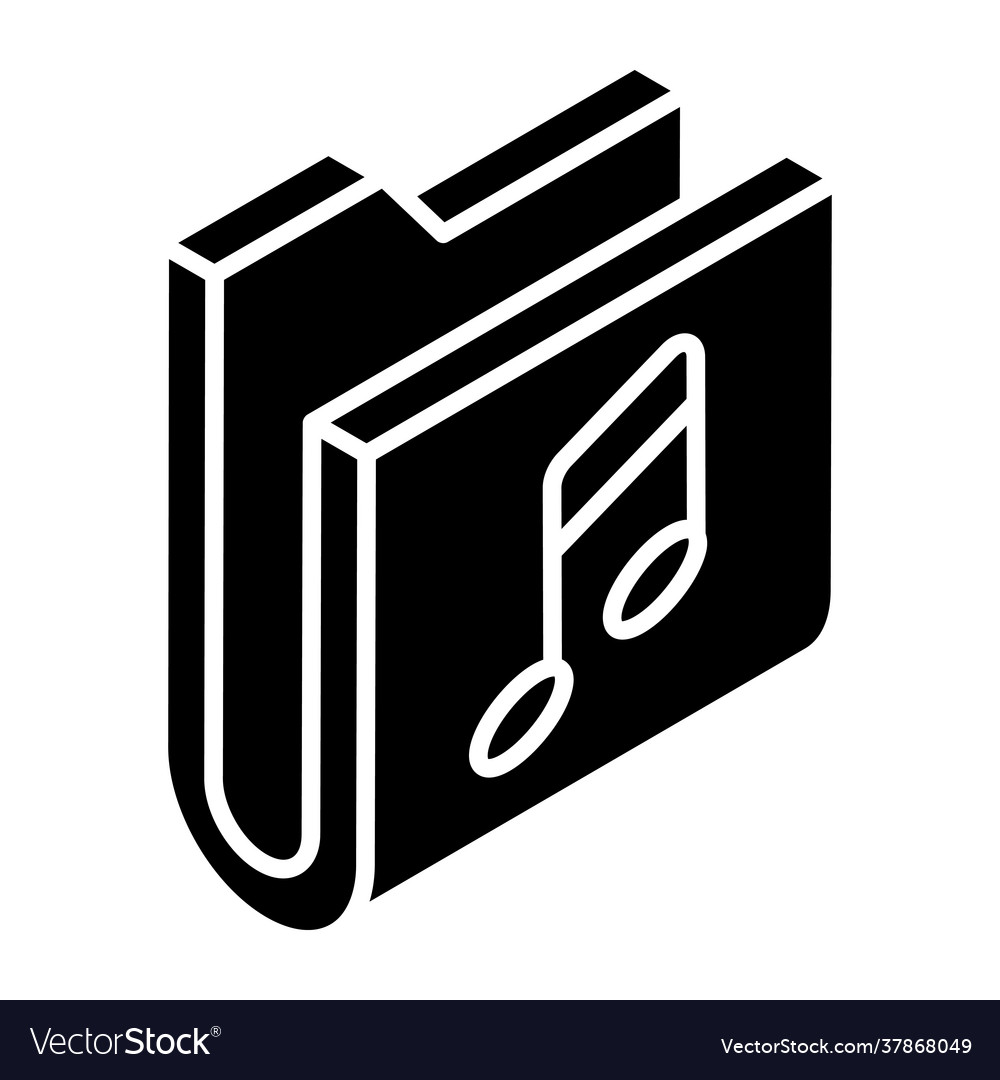 Music folder Royalty Free Vector Image - VectorStock