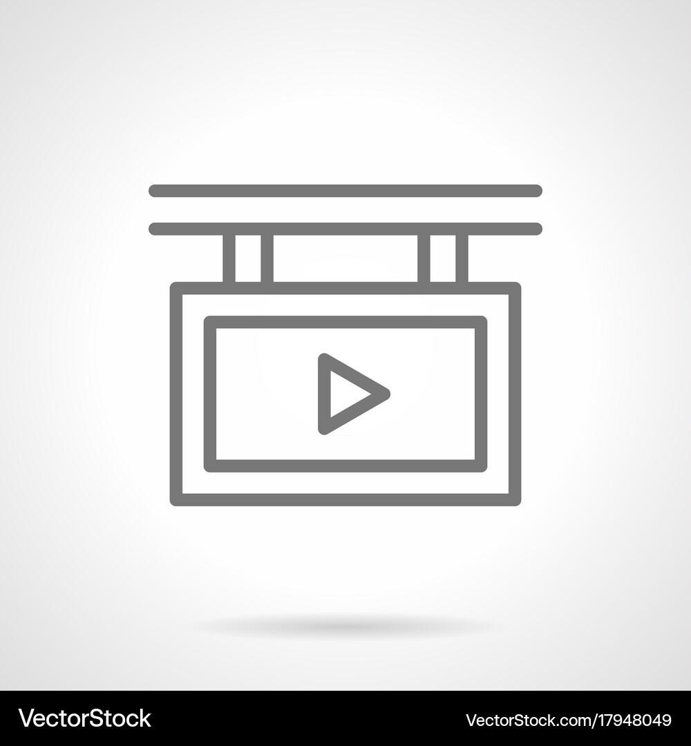 Video advert screen simple line icon Royalty Free Vector