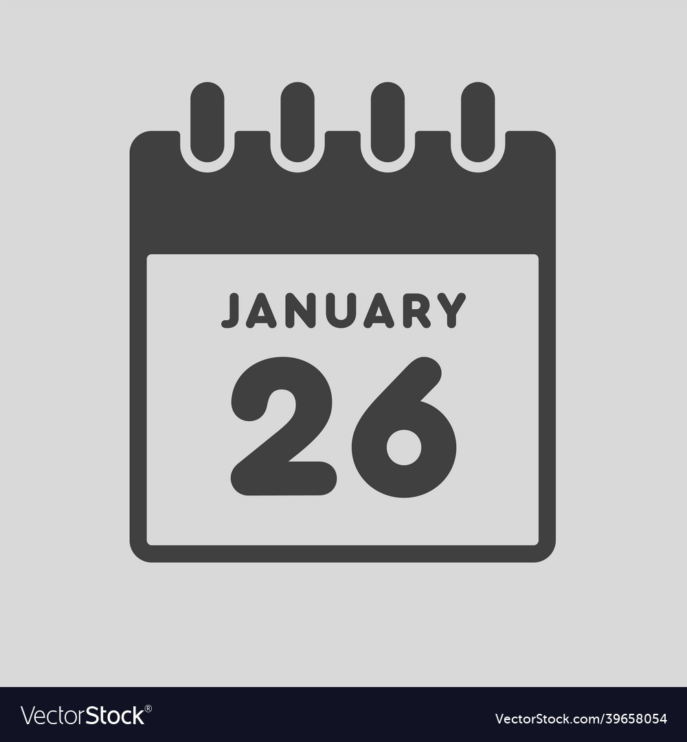 Icon day date 26 january template calendar page Vector Image Icon day date 26 january template calendar page Vector Image