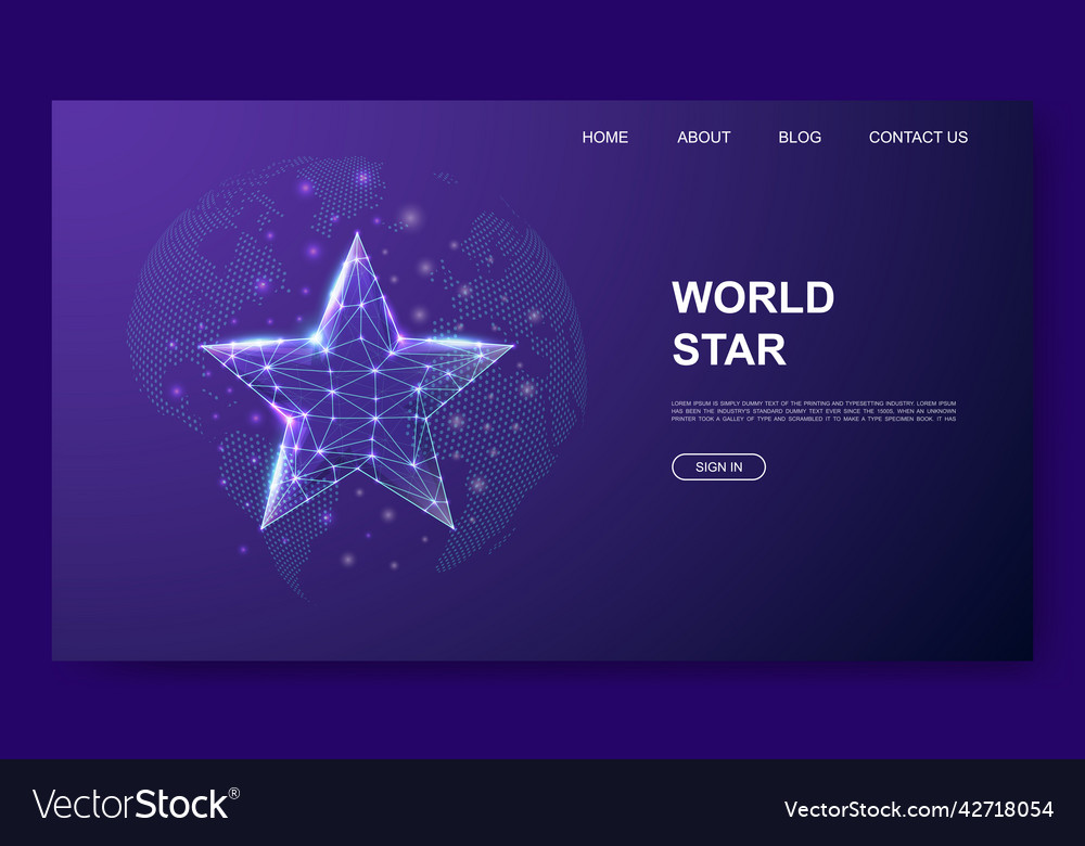 Star 3d low poly website template rating design Vector Image