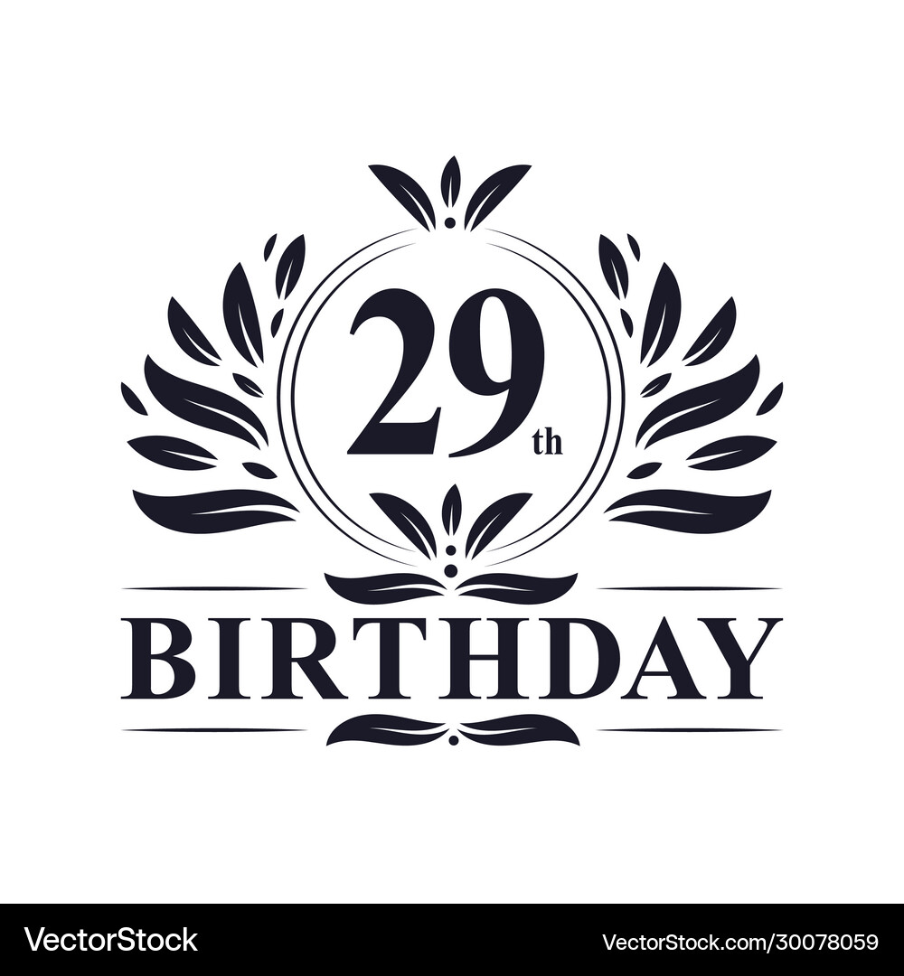 29th birthday logo 29 years celebration Royalty Free Vector