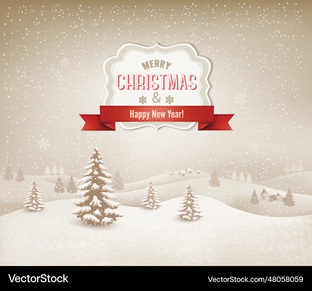 Christmas winter landscape background Royalty Free Vector
