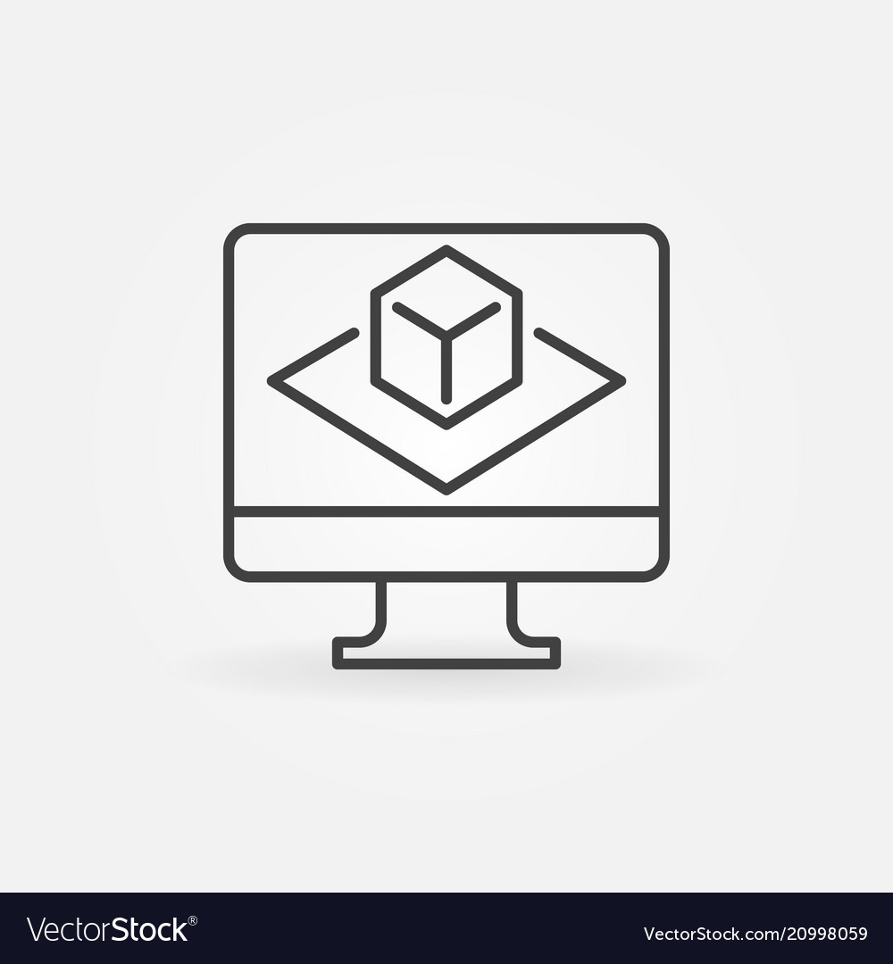 Computer with augmented reality outline Royalty Free Vector Computer with augmented reality outline Royalty Free Vector