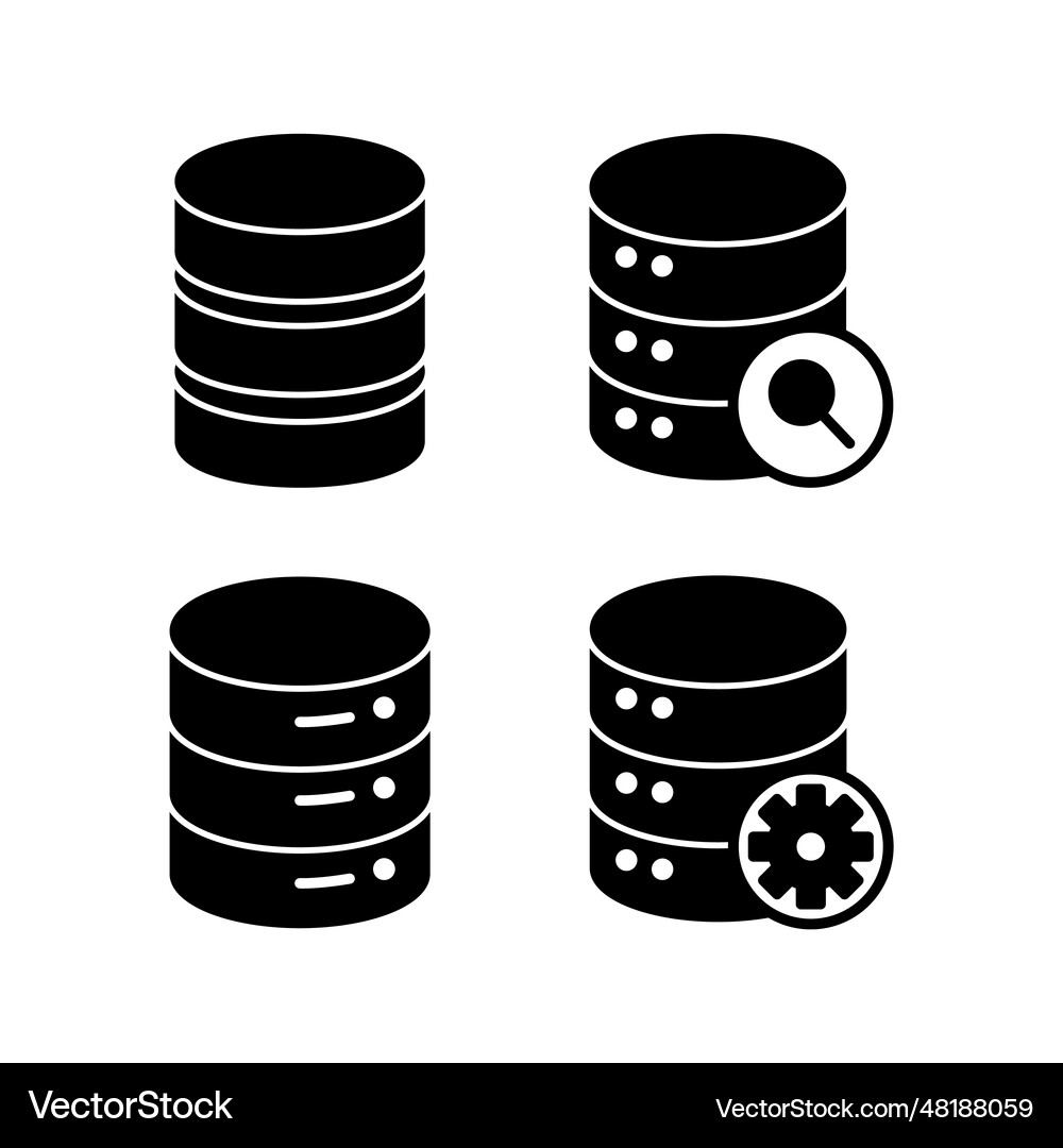 Database icon server icon storage Royalty Free Vector Image