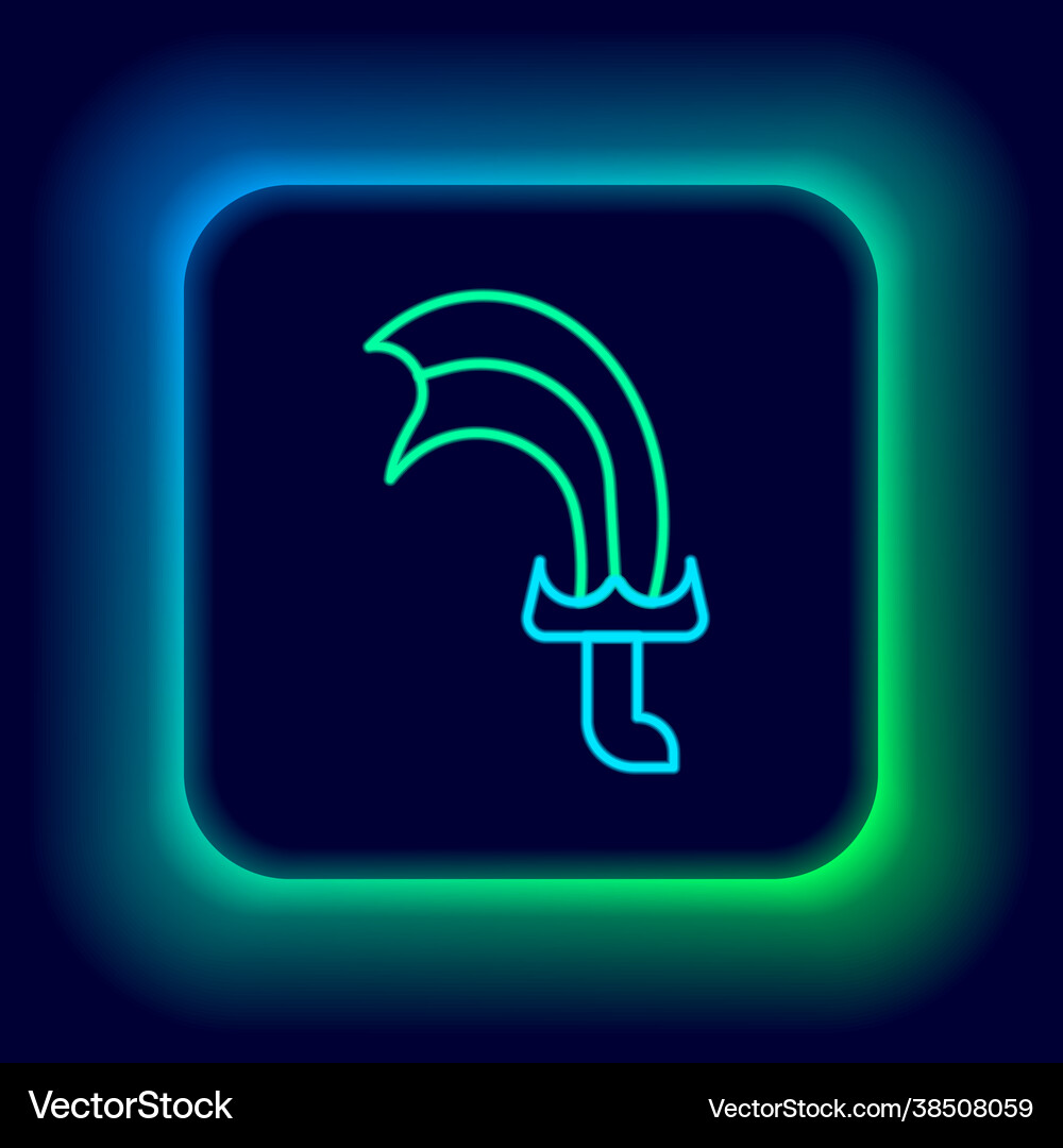 Glowing neon line sword for game icon isolated Vector Image