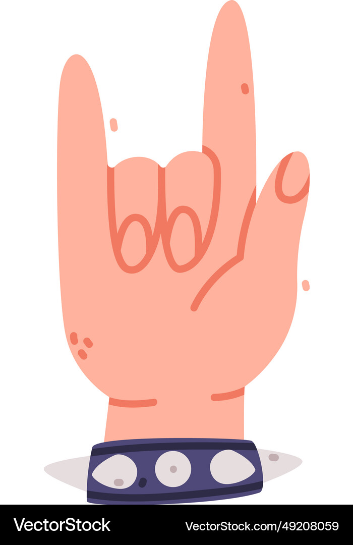 Human hand show horn sign gesture Royalty Free Vector Image