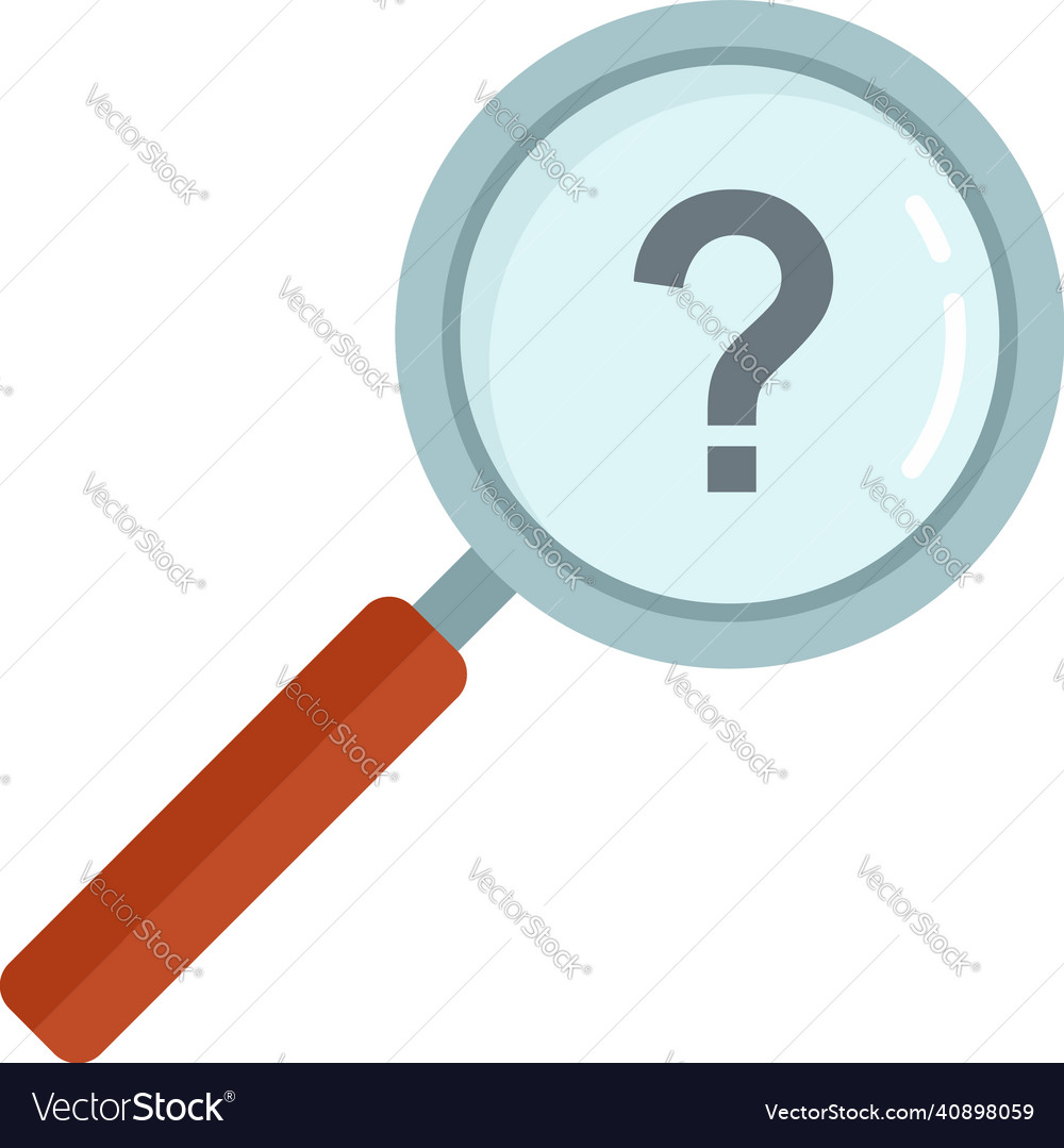 Investigator question magnifier icon flat isolated Investigator question magnifier icon flat isolated