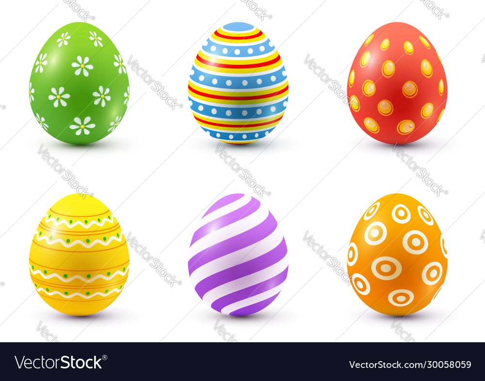 Set easter eggs Royalty Free Vector Image - VectorStock