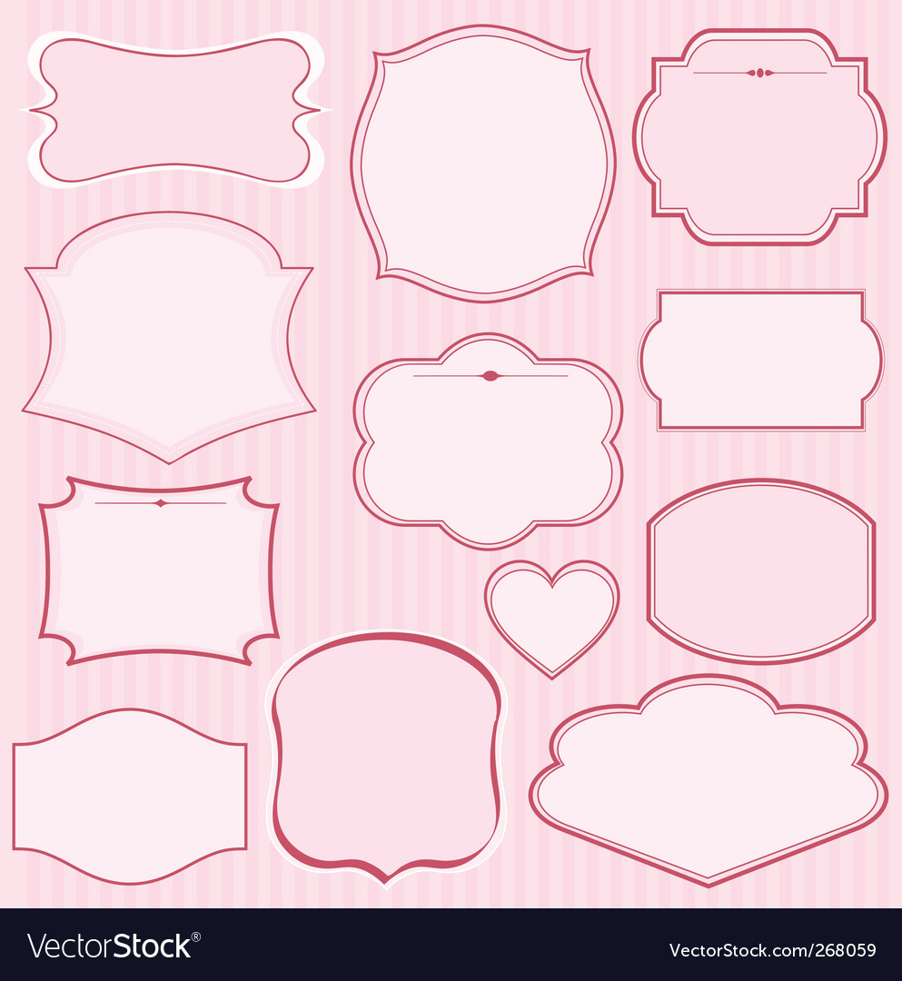 Set pink frames Royalty Free Vector Image - VectorStock