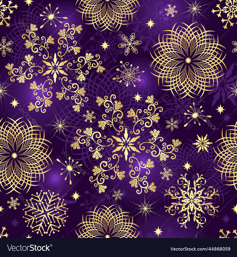 Vintage gold and dark violet seamless pattern Vector Image