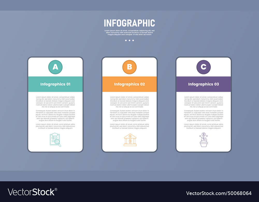 3 point stage or step infographic template Vector Image