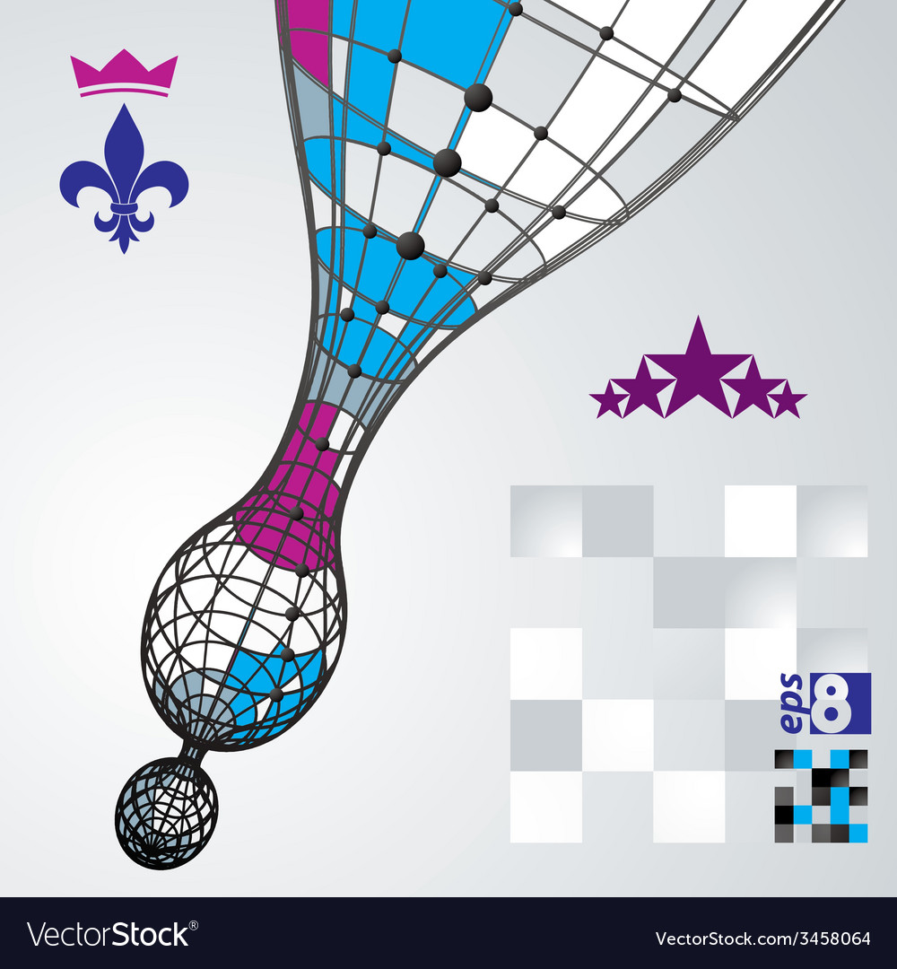 Abstract 3d Structure Polygonal Network Pattern Vector Image