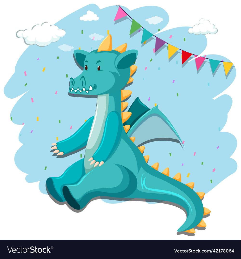 Cute blue dragon cartoon character Royalty Free Vector Image Cute blue dragon cartoon character Royalty Free Vector Image
