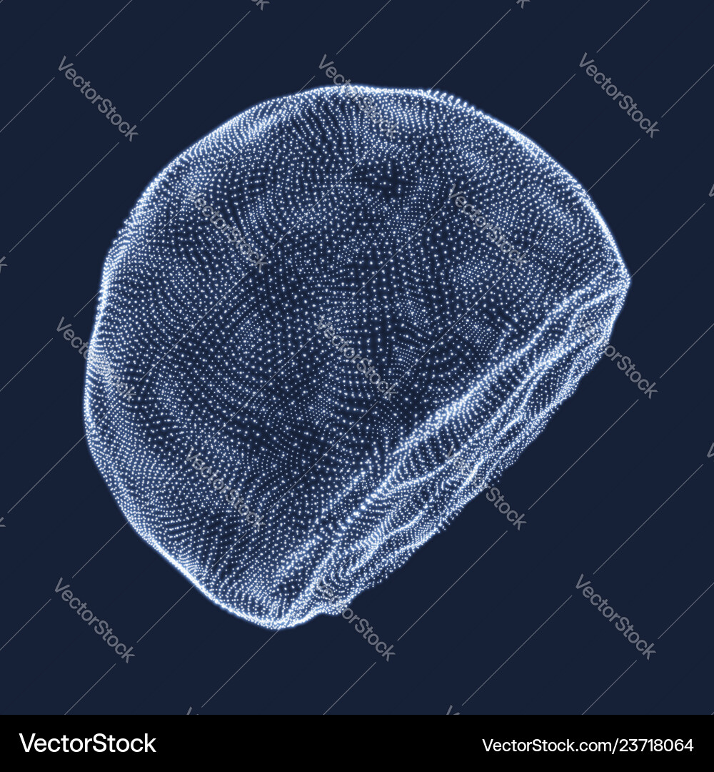 Half-sphere consisting of points 3d grid concept Vector Image