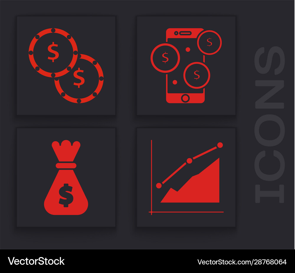 Set pie chart infographic coin money with dollar Vector Image