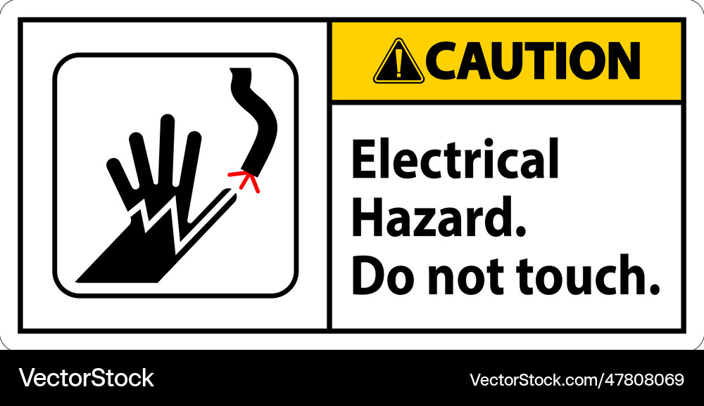 Caution sign electrical hazard do not touch Vector Image