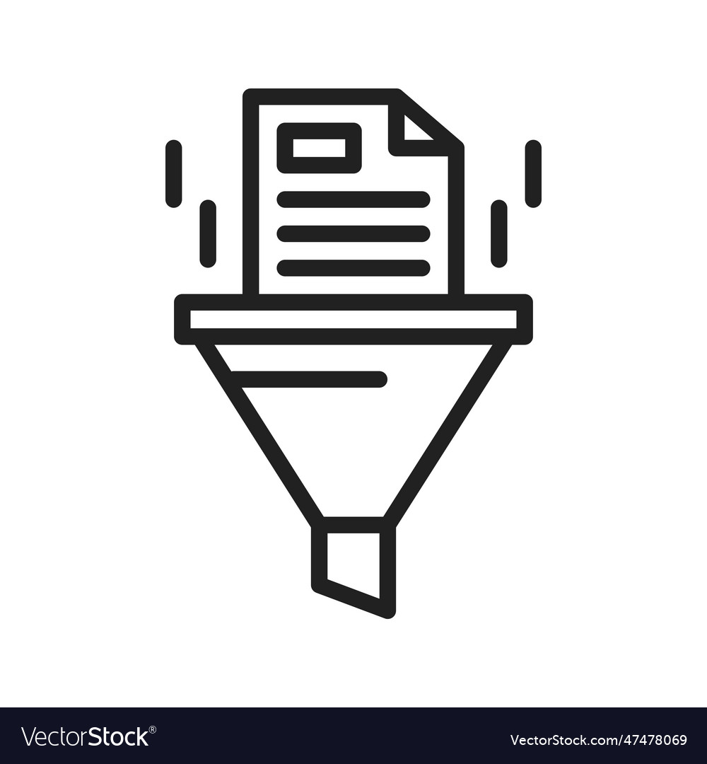 Data filtering system icon image Royalty Free Vector Image