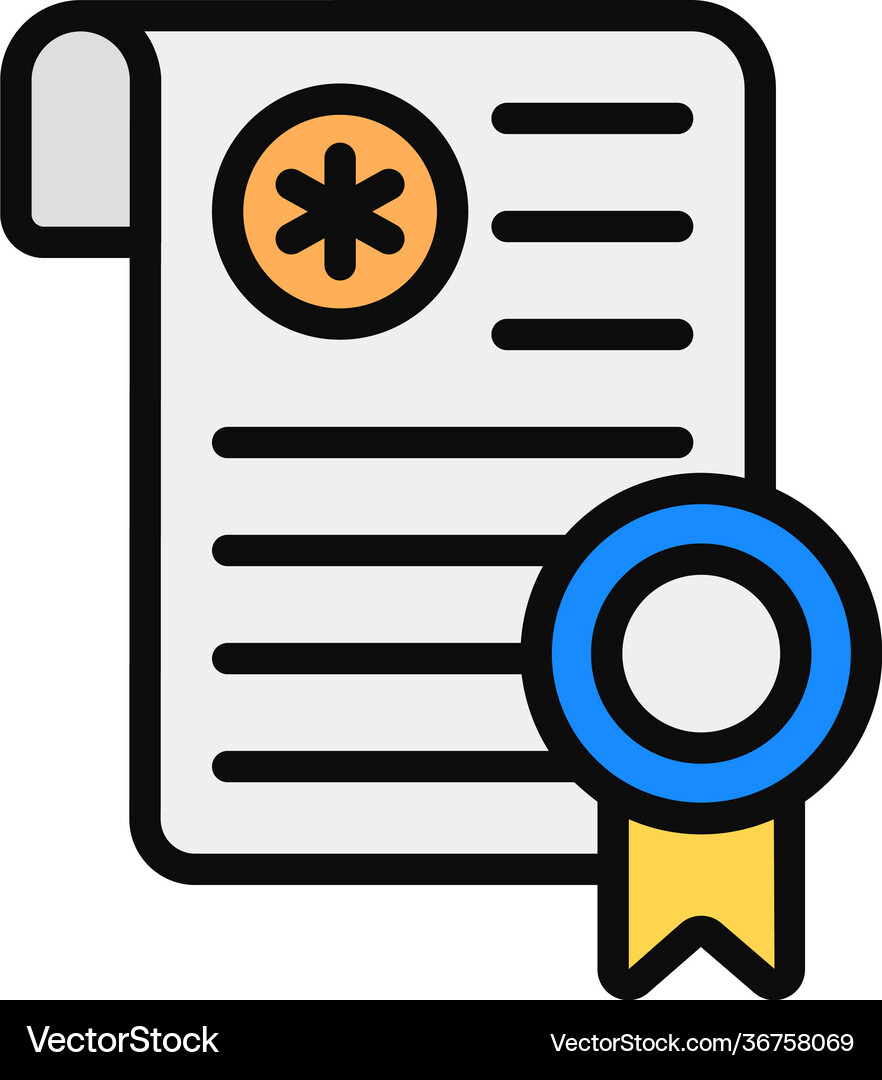 Medical certificate Royalty Free Vector Image - VectorStock