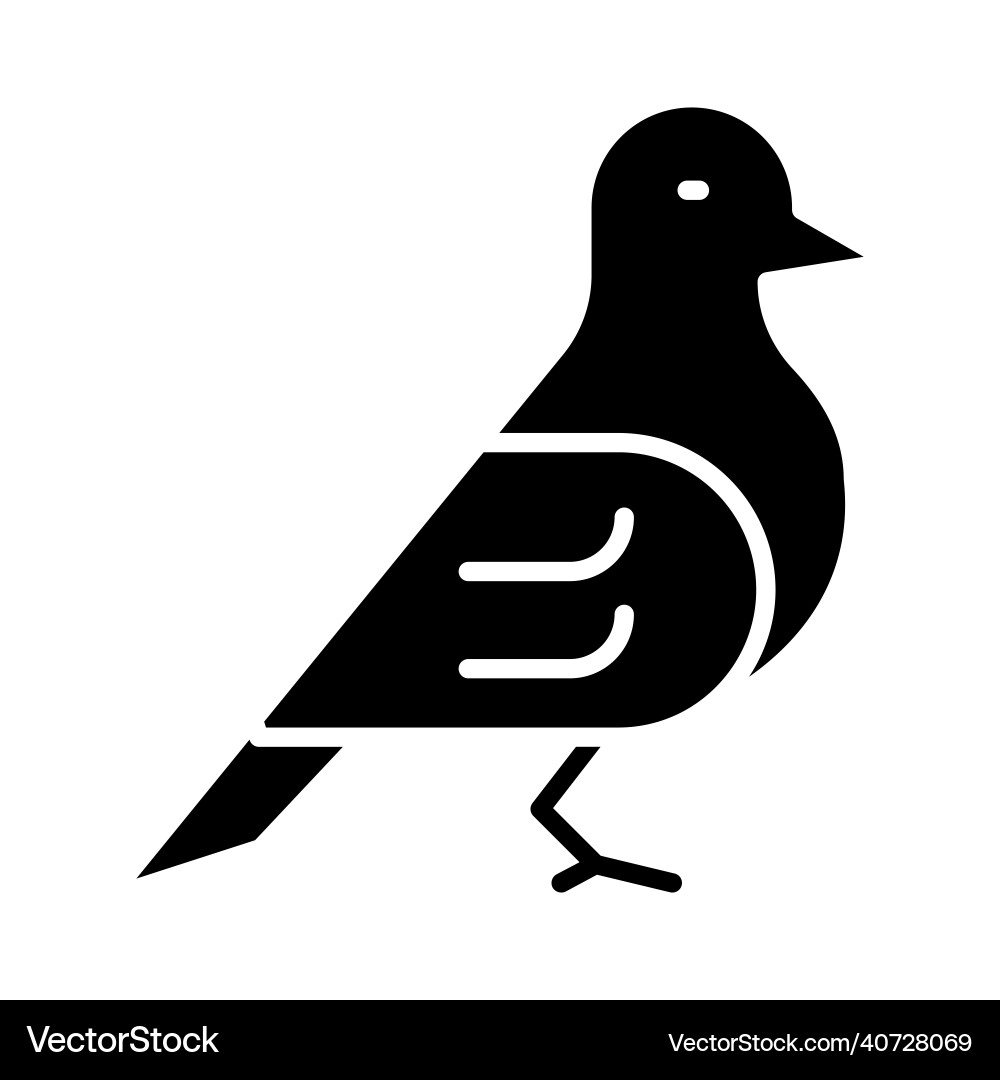 Pigeon glyph icon animal Royalty Free Vector Image