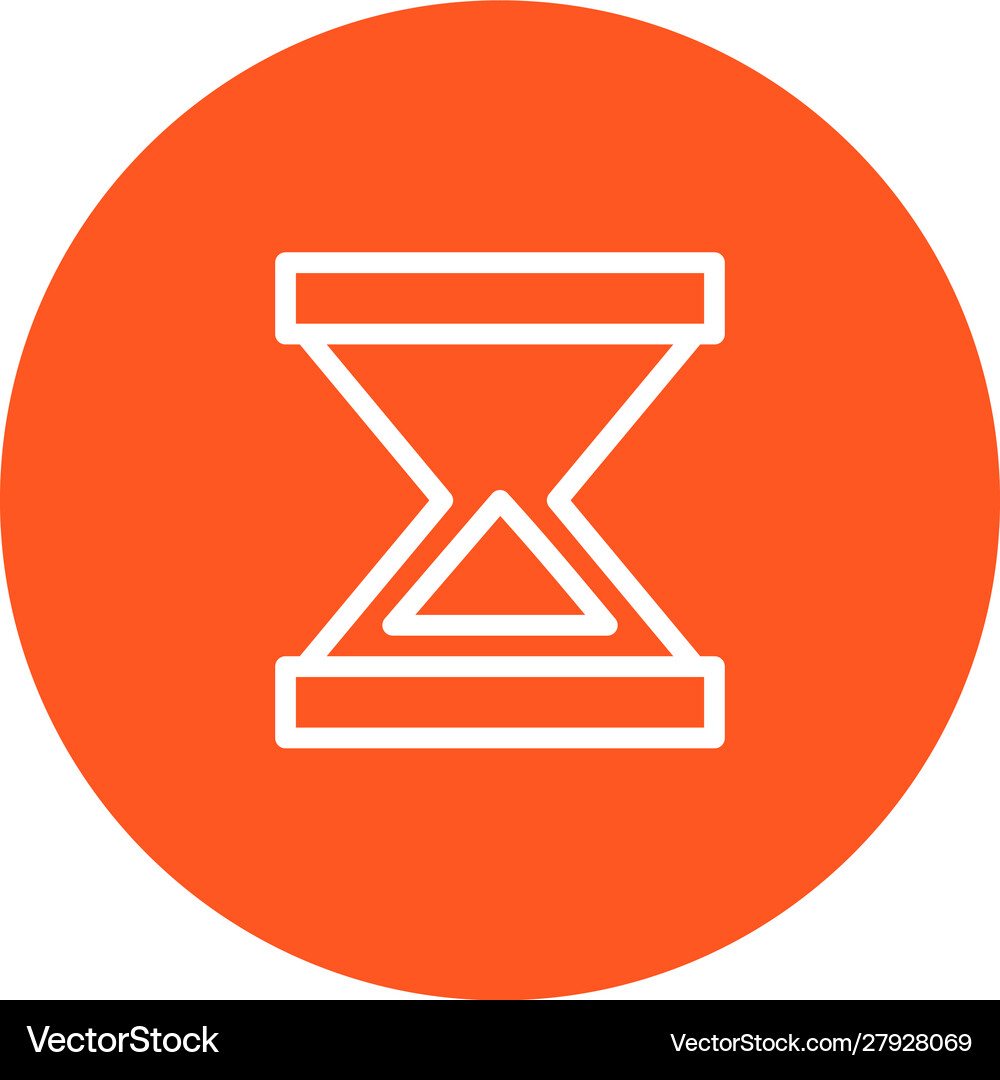 Round hour glass icon with white background Vector Image