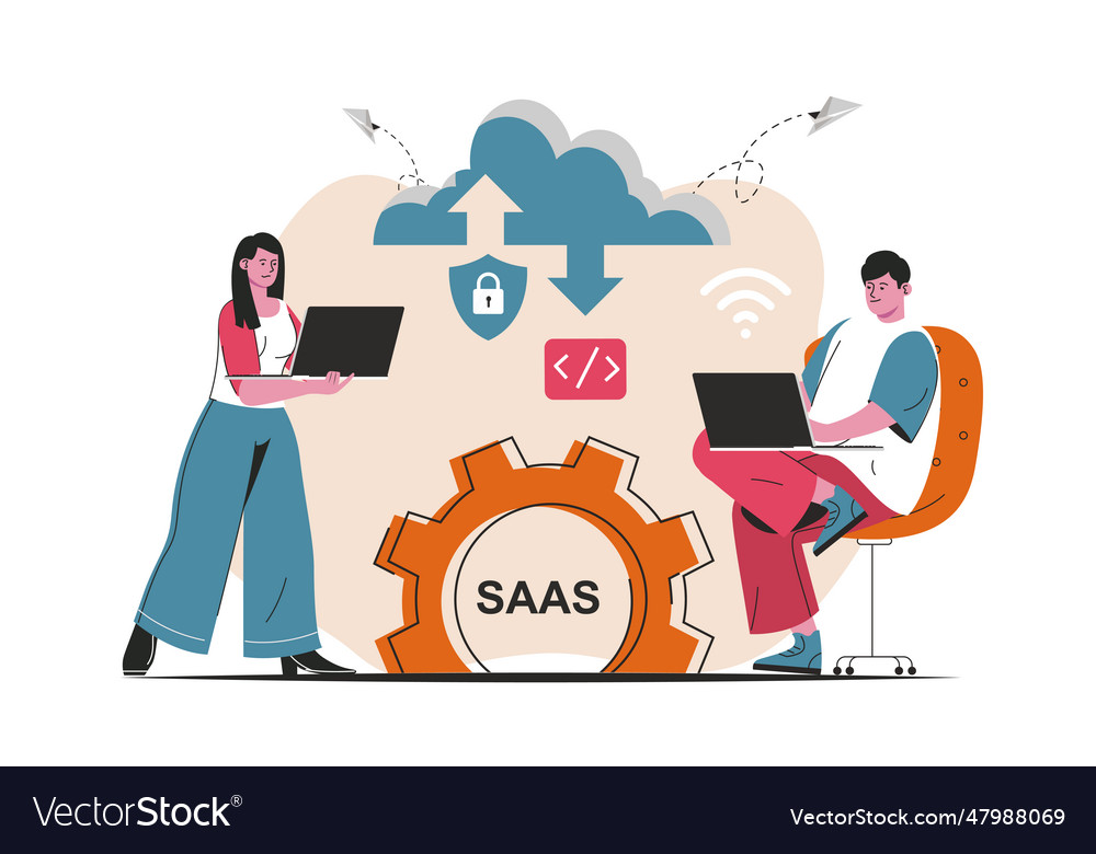 Saas concept isolated candidate users buy Vector Image Saas concept isolated candidate users buy Vector Image