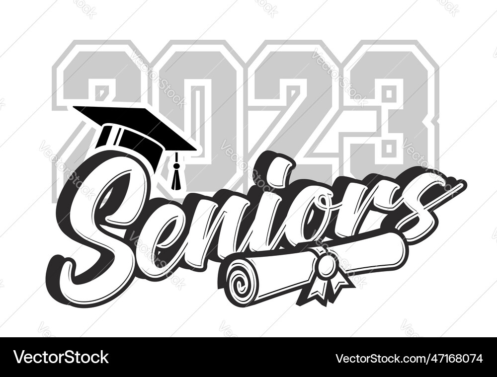 2023 graduate class logo Royalty Free Vector Image