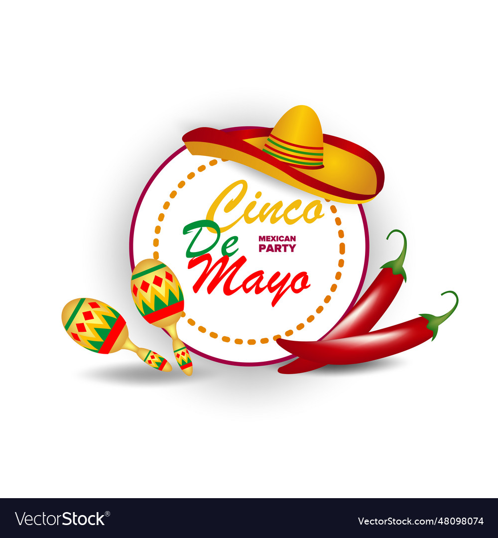 Cinco de mayo greeting card with skull Royalty Free Vector