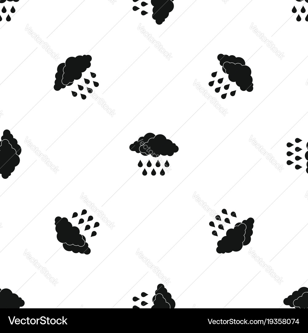 Cloud pattern seamless black Royalty Free Vector Image