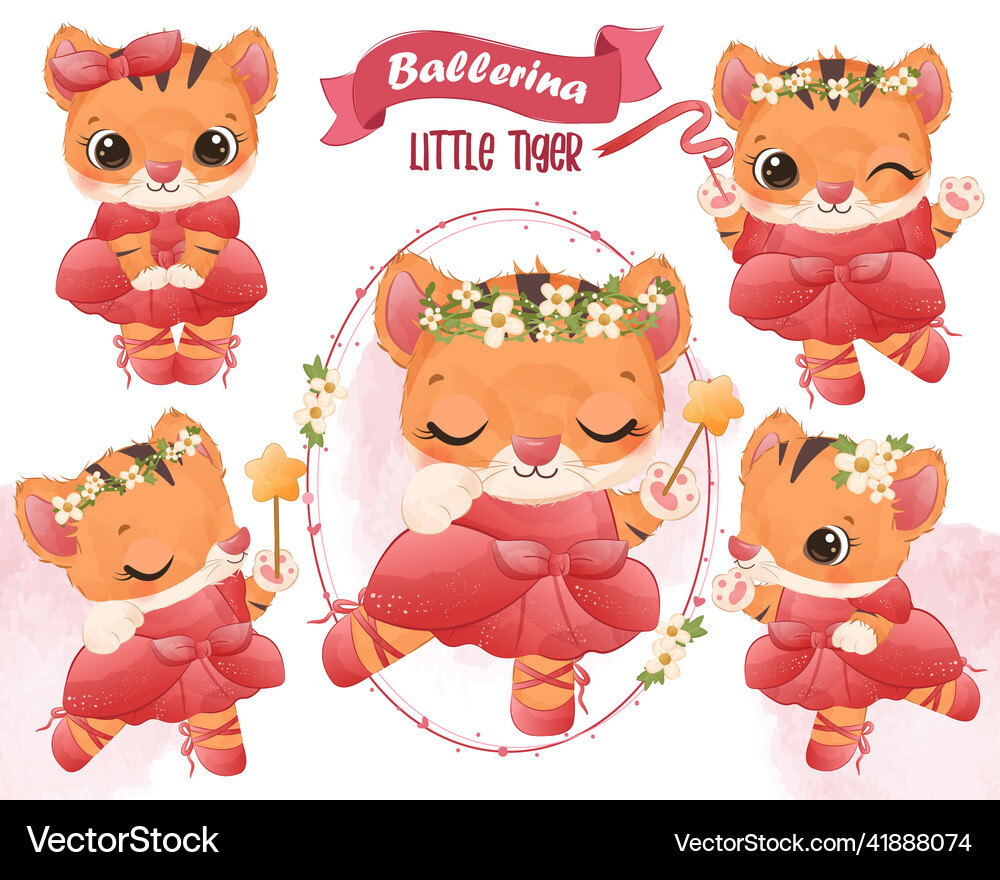 Cute dancing tiger Royalty Free Vector Image - VectorStock