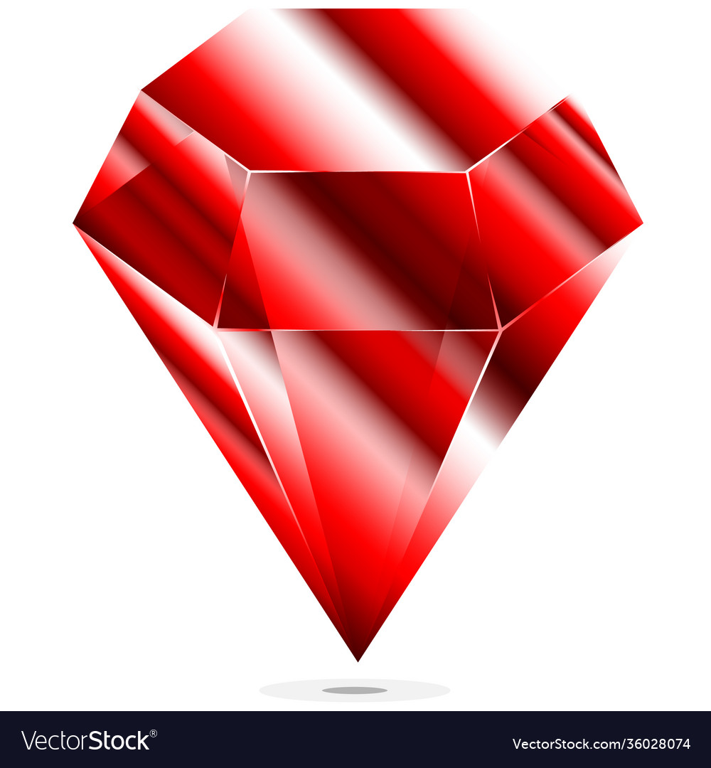 Ruby red stone Royalty Free Vector Image - VectorStock