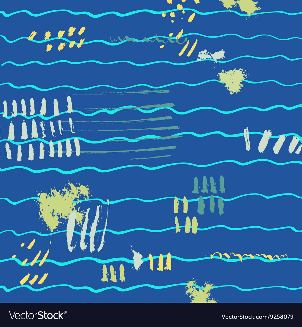 Hand drawn wave pattern Royalty Free Vector Image