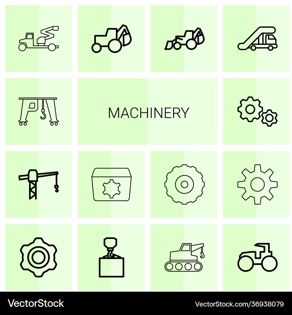 Machinery icons Royalty Free Vector Image - VectorStock