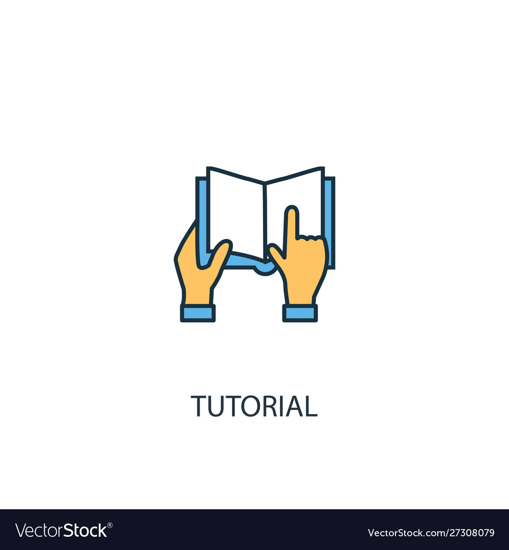 Tutorial concept 2 colored line icon simple Vector Image