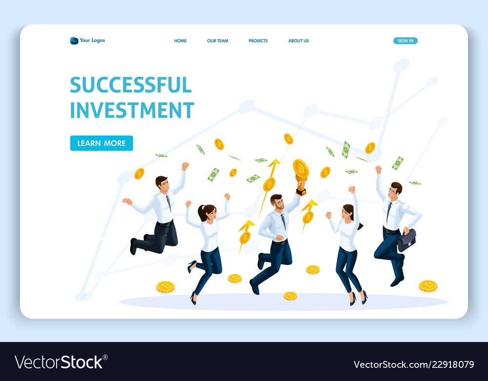 Website template landing page isometric concept Vector Image